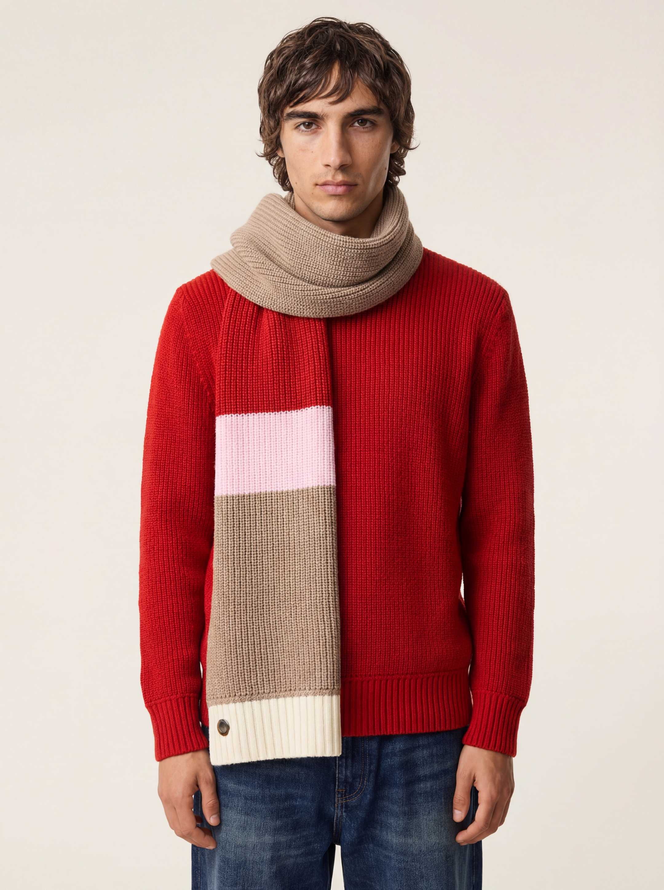 Fawn Brown - Merino Wool Colourstack Scarf | Sheep Inc.